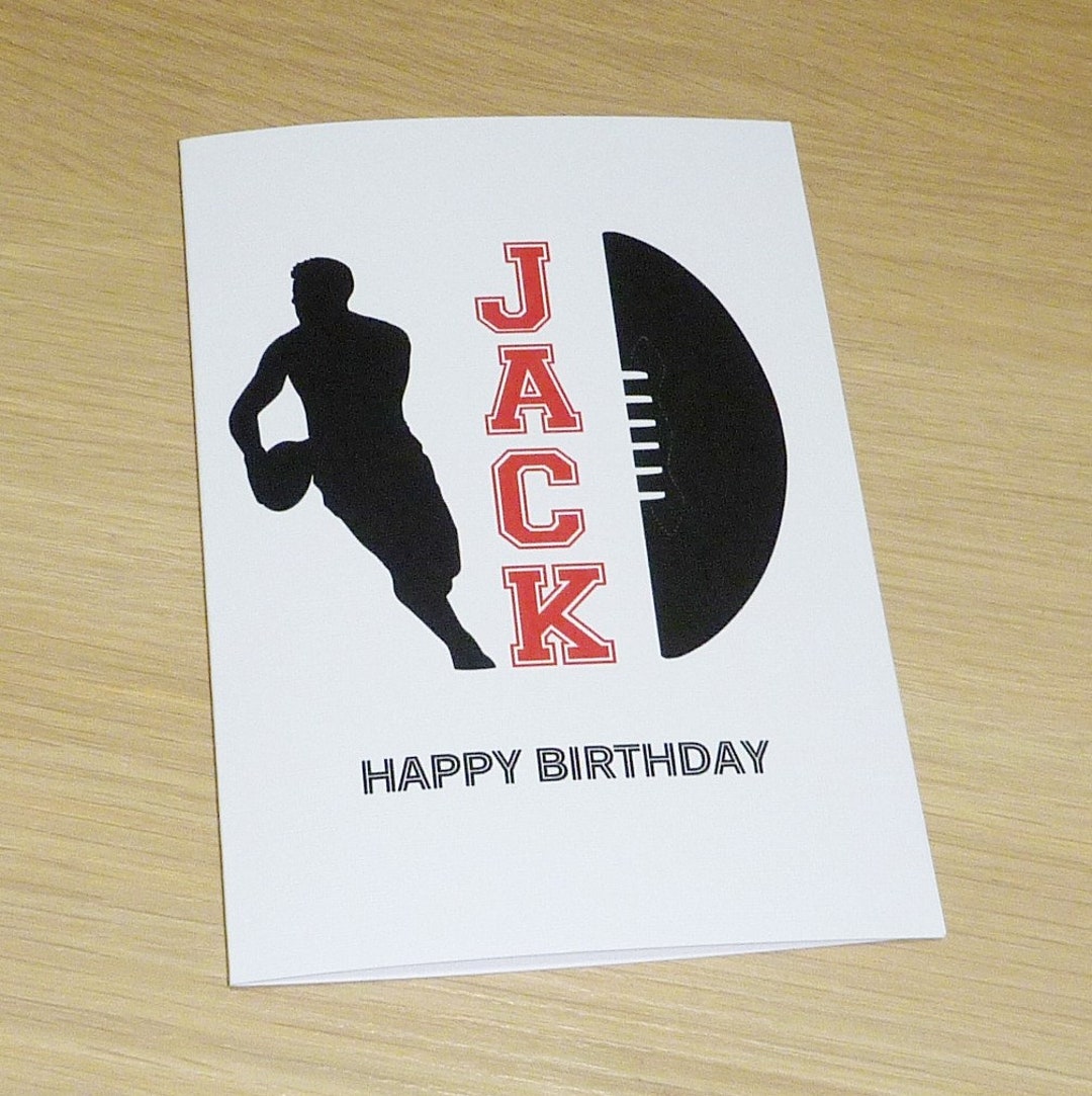 Football Happy Birthday Card Football Player Boys Girls Aussie Rules ...