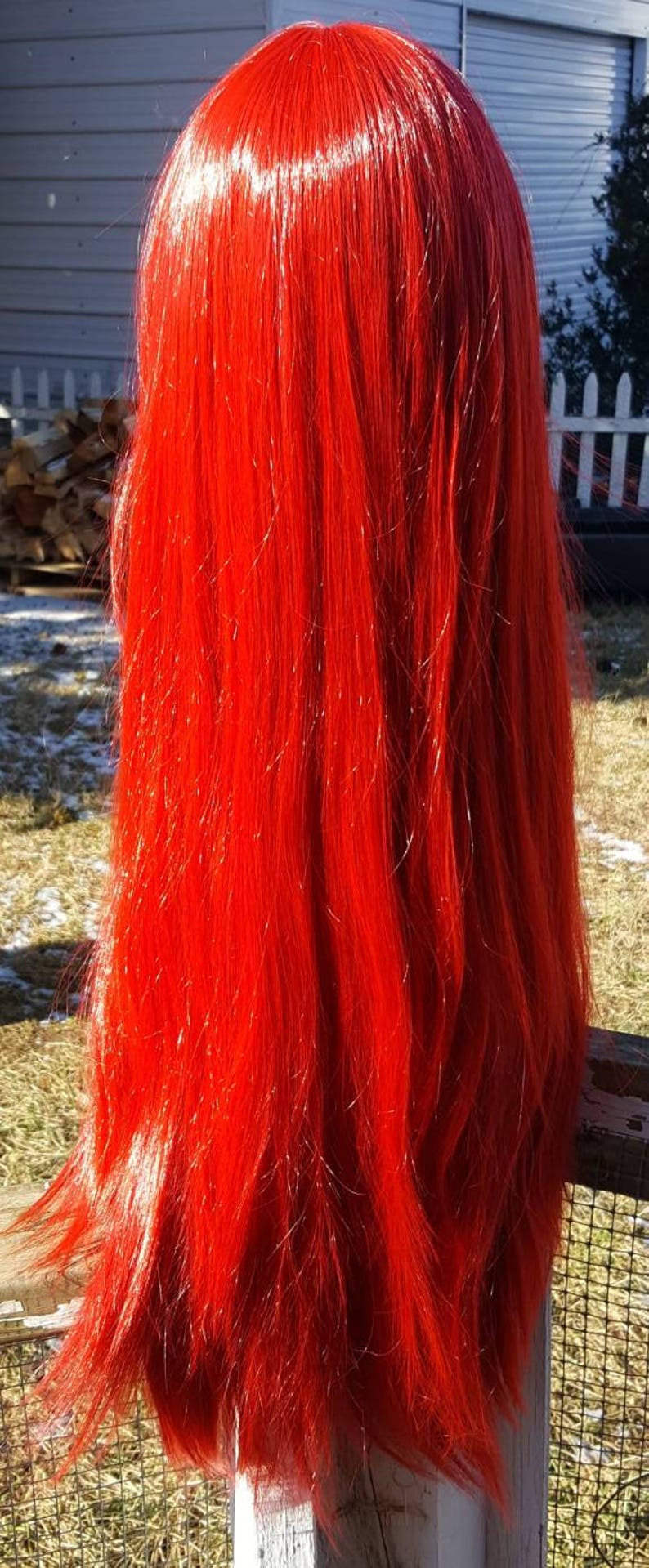 Long Red Wig X-tra Long Red Wig Long Red Straight Wig Long | Etsy