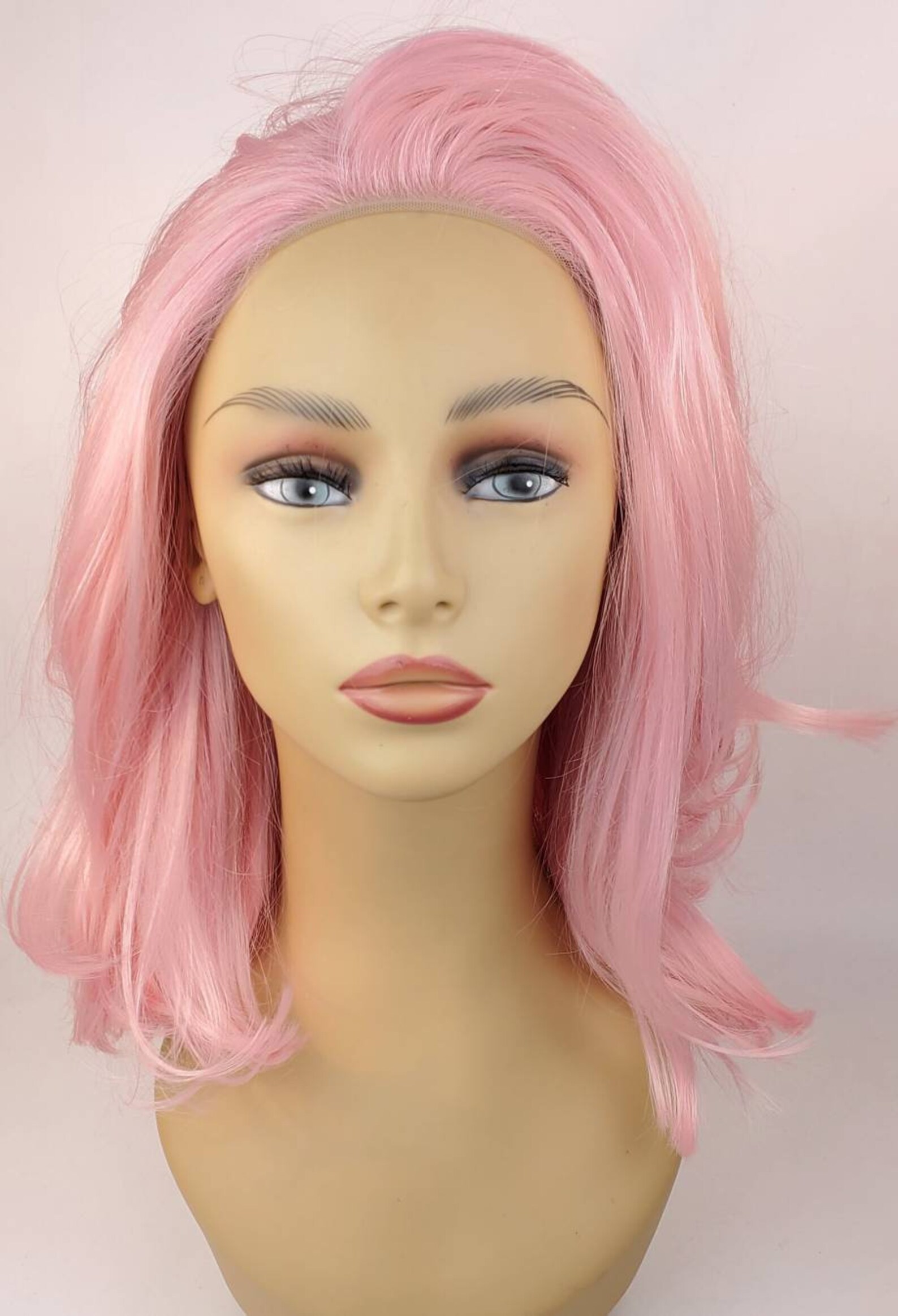 Pink Bob Light Pink Bob Pink Wavy Bob Pastel Pink Bob Wig | Etsy