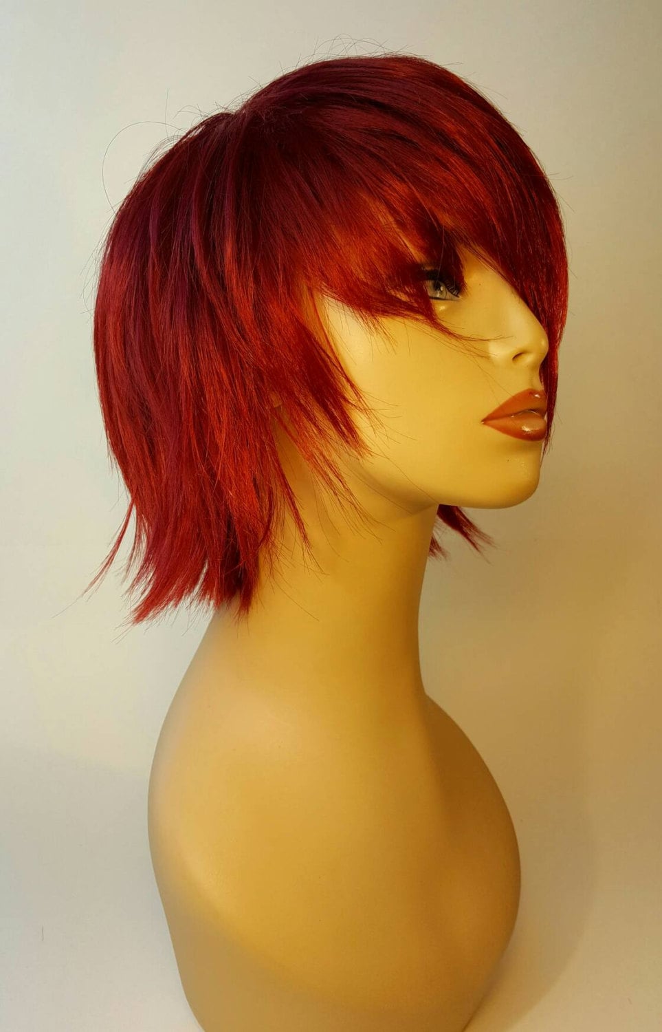 Short Red Wig Wine Red Wig Short Bob With Shaggy Layers - Etsy Canada