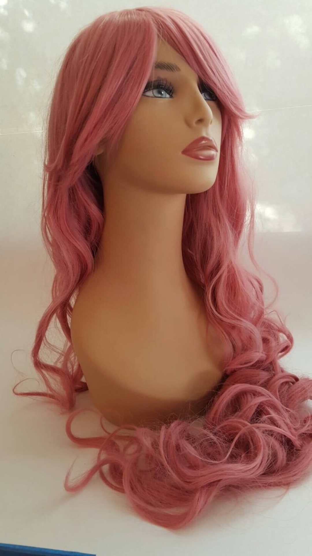 Mermaid, X-tra Long Wavy Pink Wig, Pink Wig, Long, Pink, Wig, Bangs ...
