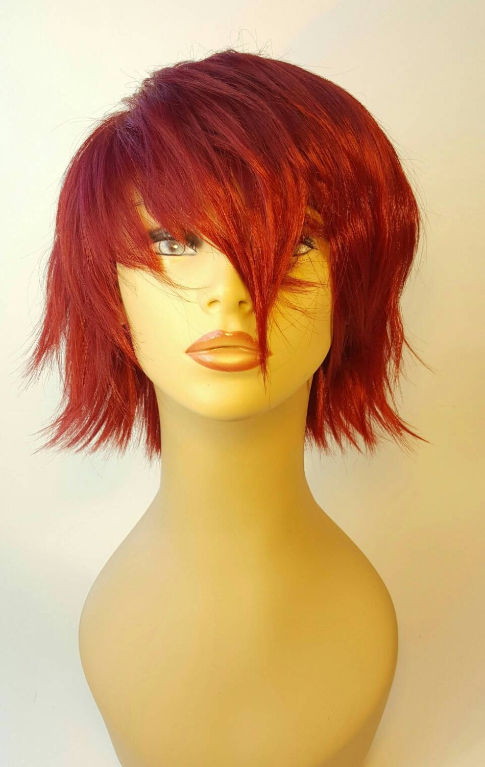 Short Red Wig Wine Red Wig Short Bob With Shaggy Layers - Etsy Canada