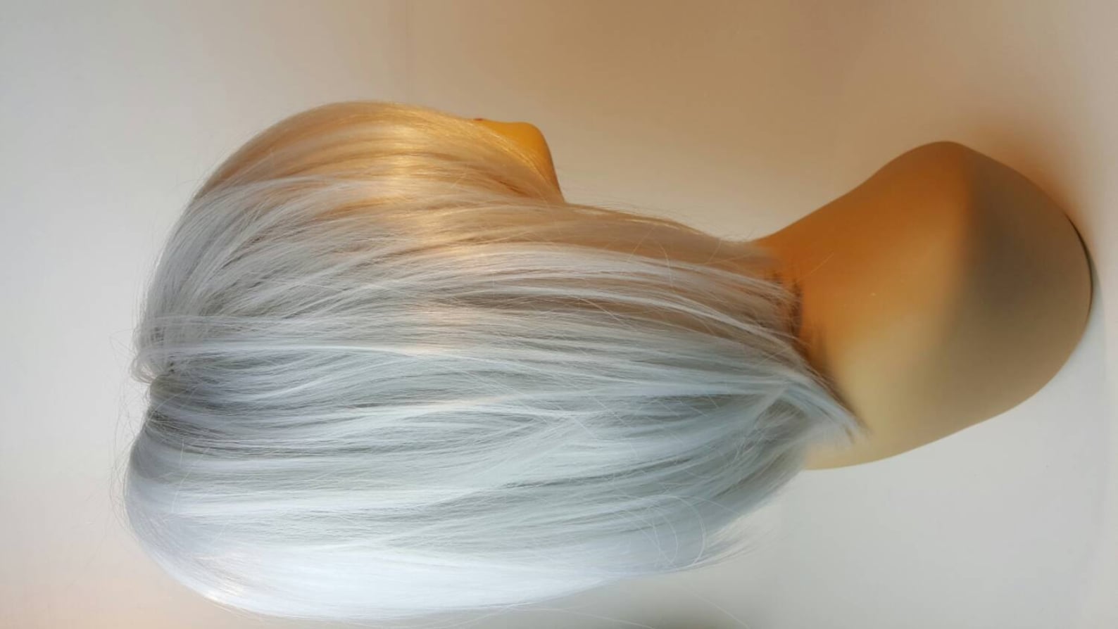 Silver A-line Shoulder Length Wig, Sweeping Bangs, A Line Bob, Wig ...