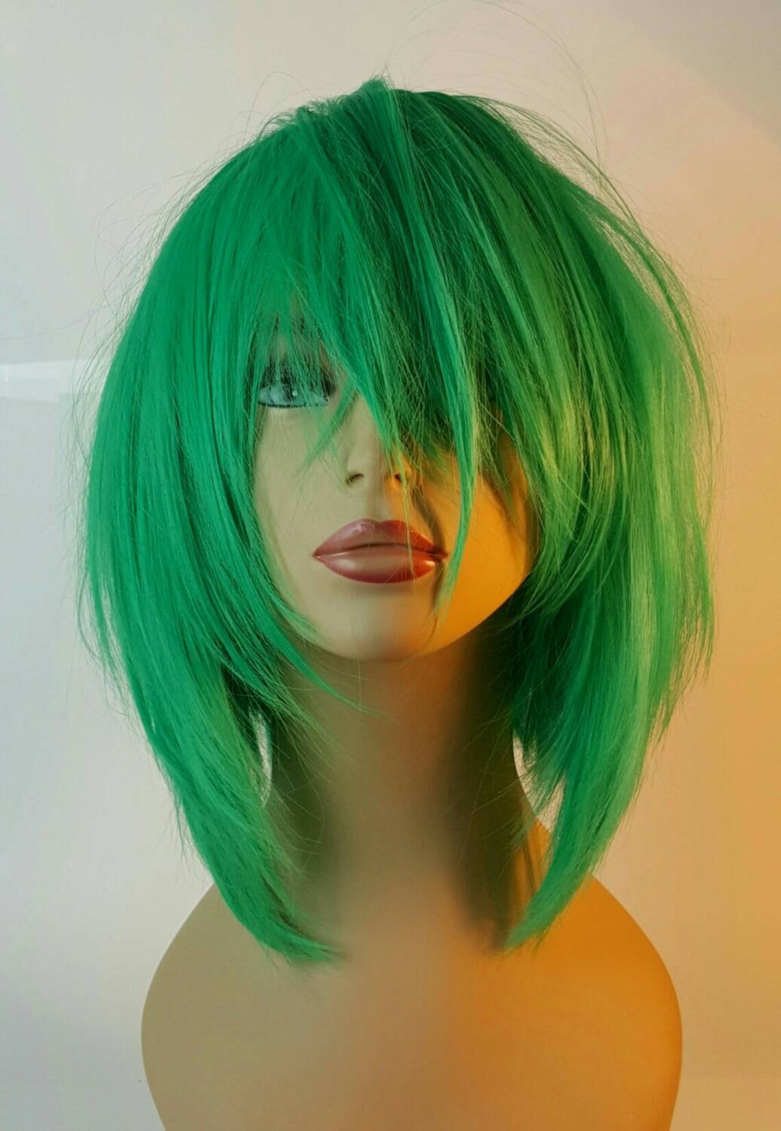 Green Wig Shoulder Length Green Bob A-line Green Wig Green | Etsy