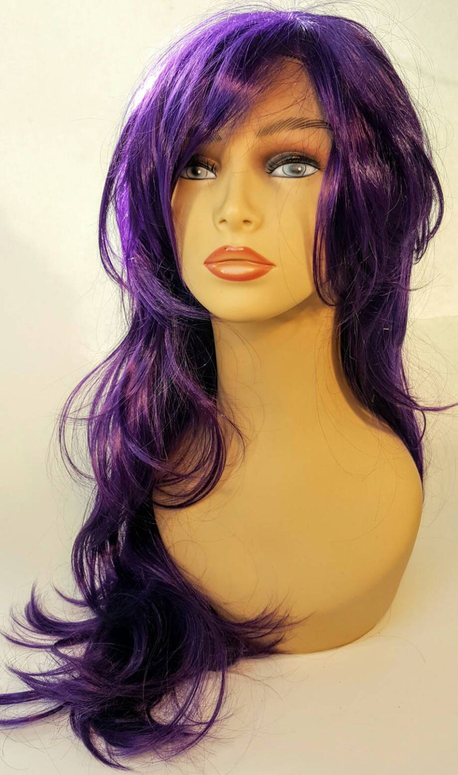 Long Purple Wig Long Wavy Purple Wig Purple Wig Wavy Purple | Etsy