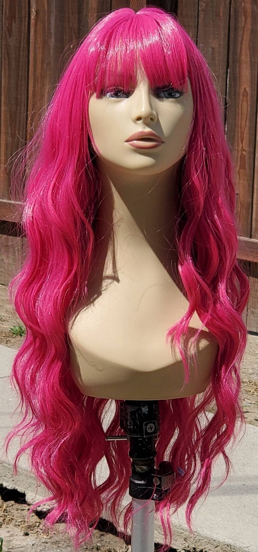Peluca rosa ondulada larga Peluca rosa ondulada de capas | Etsy