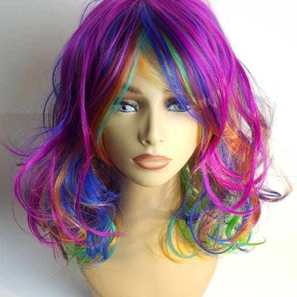 Rainbow Wig - Etsy