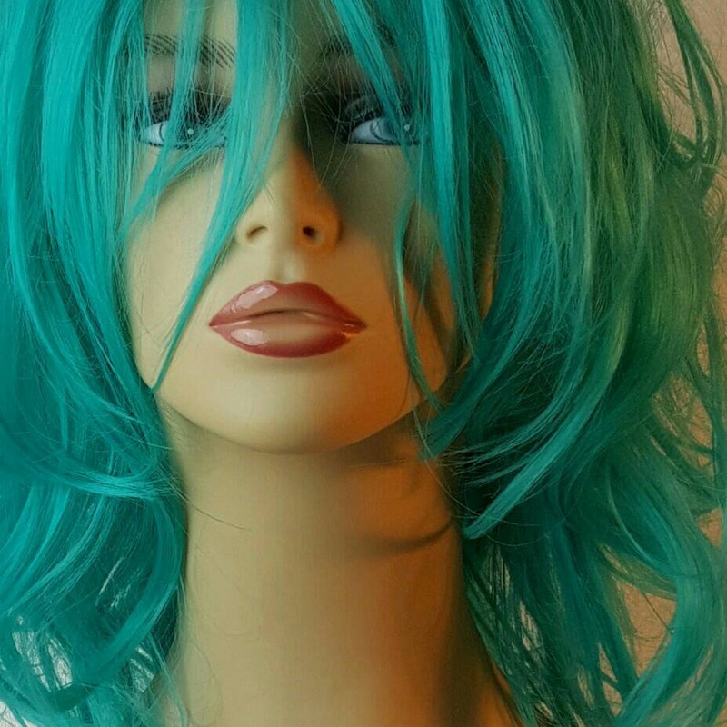 Teal Wig - Etsy