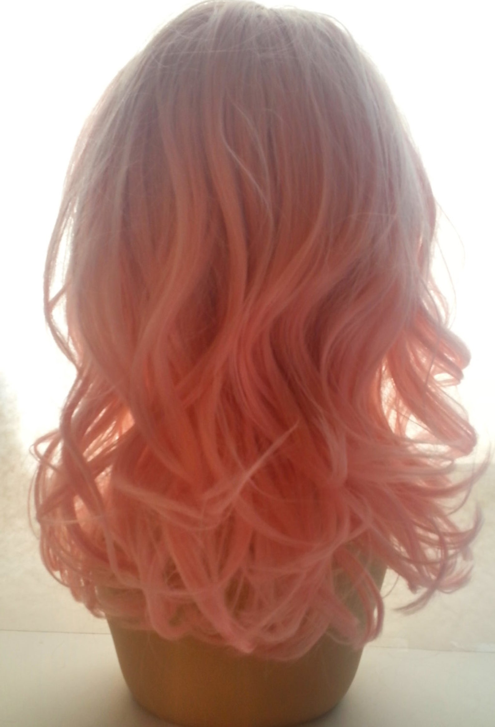 Pink Wig Pink Wig With Sweeping Bangs Light Pink Wig Loose - Etsy