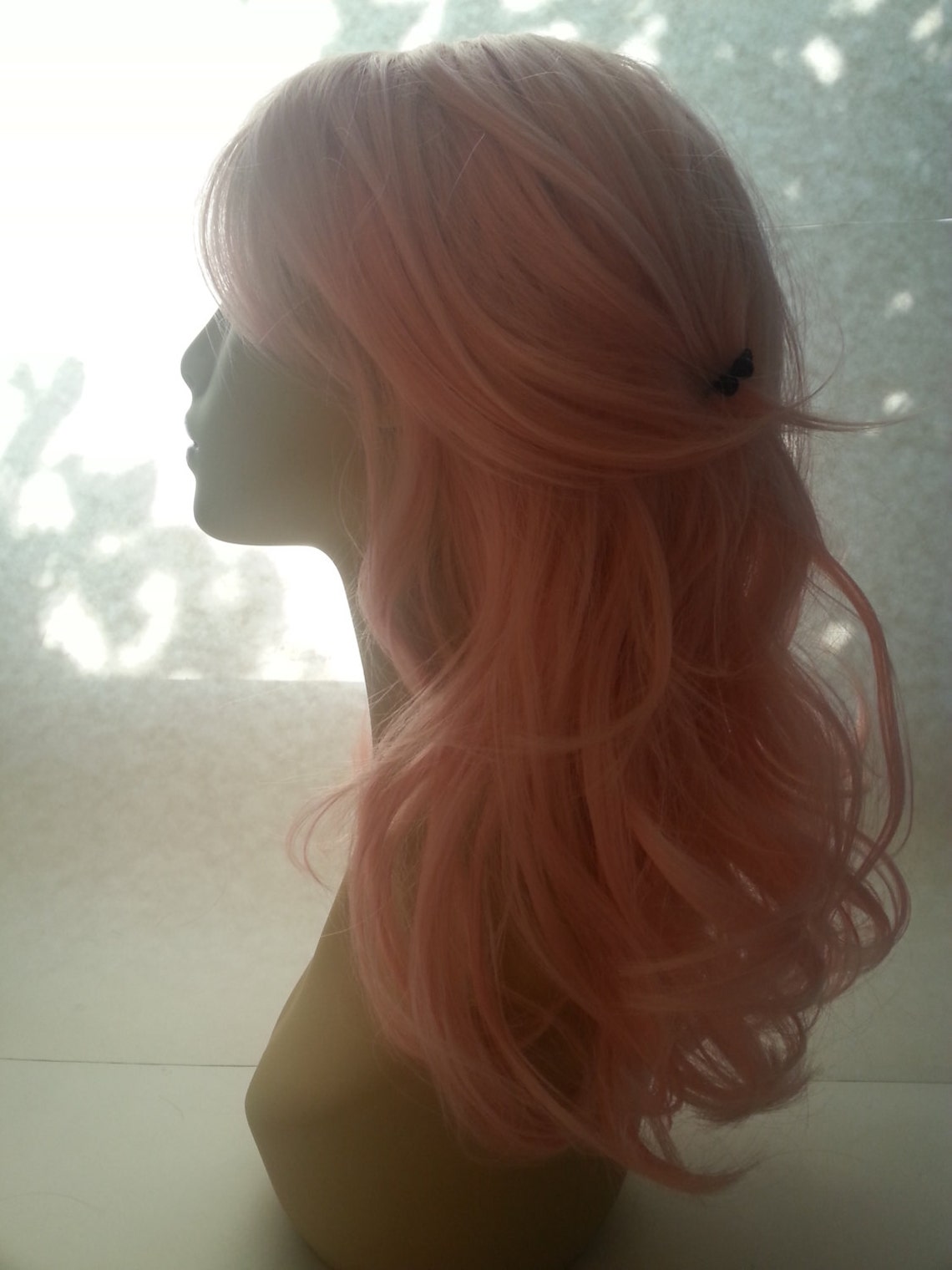 Pink Wig Pink Wig With Sweeping Bangs Light Pink Wig Loose - Etsy