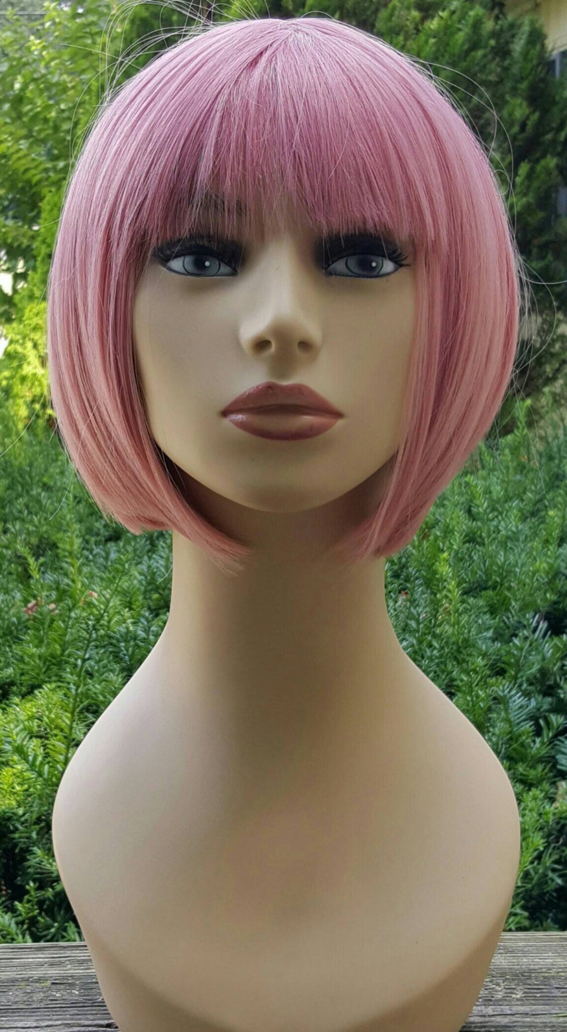 Pink Bob Short Pink Bob Wig Chin Length Bob Bob With Bangs - Etsy