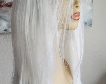 White Blonde Lace Front Wig - Etsy