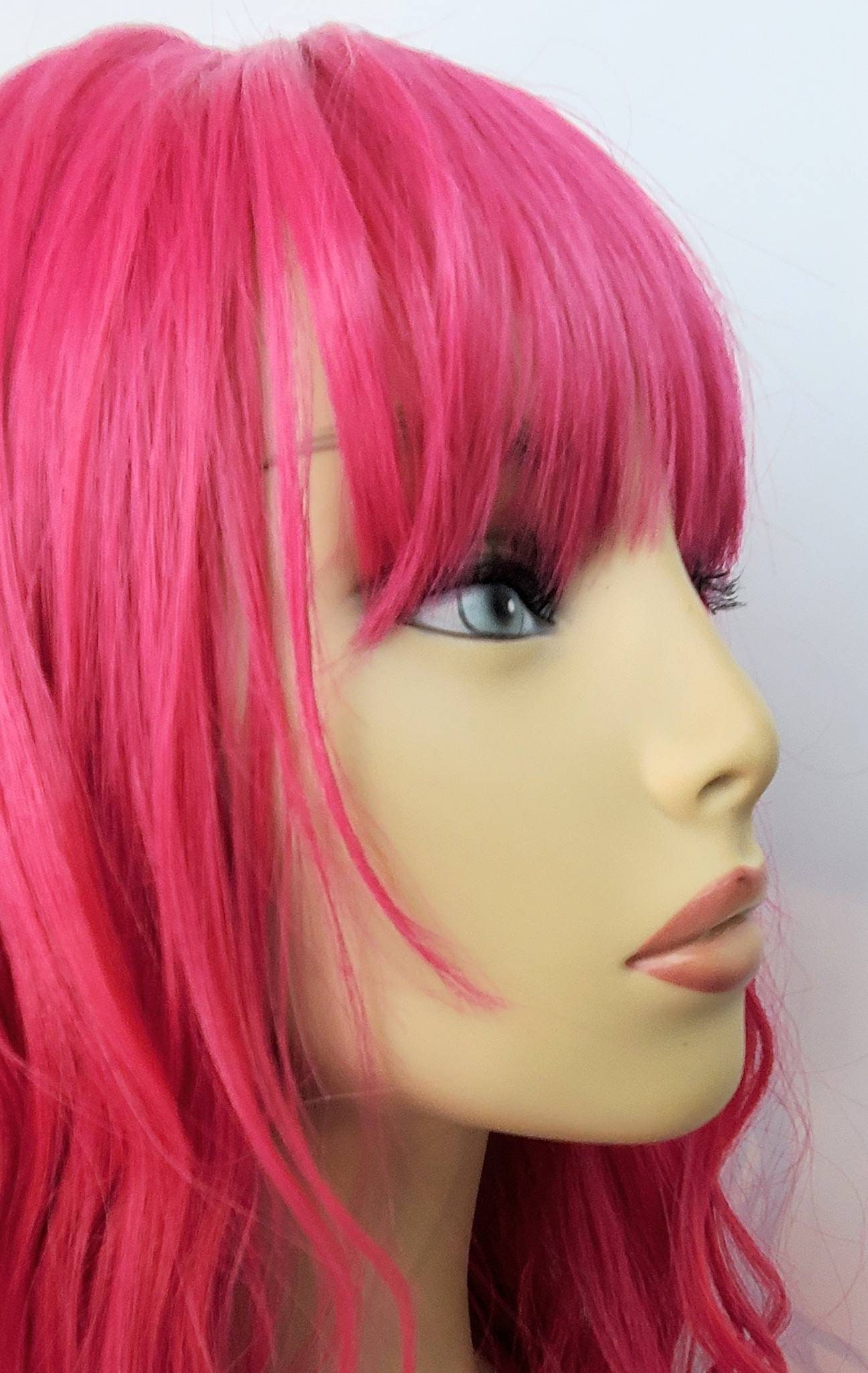 Peluca rosa ondulada larga Peluca rosa ondulada de capas | Etsy