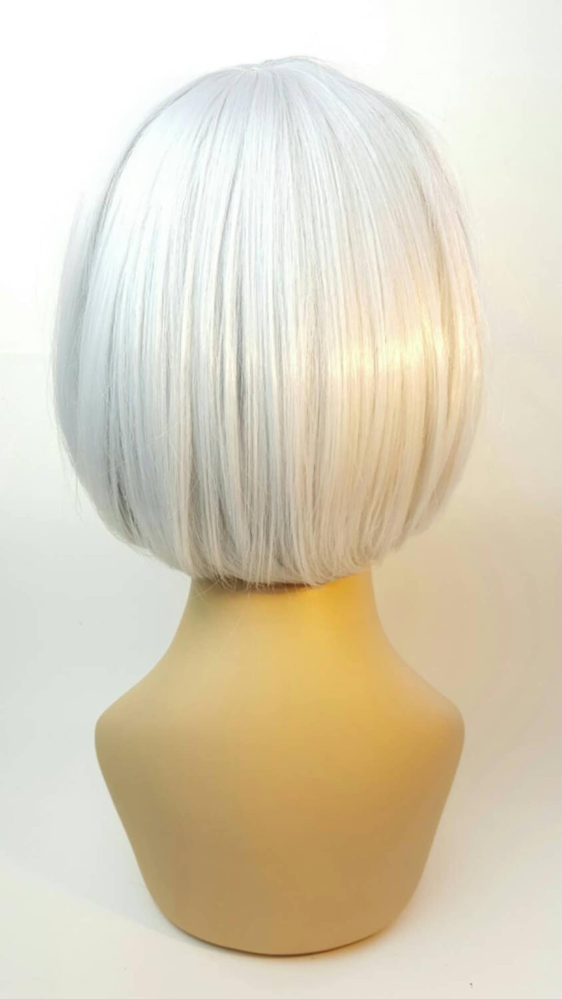 Silver Blonde Bob Wig, Soft Face Framing, Short Stacked Style - Etsy
