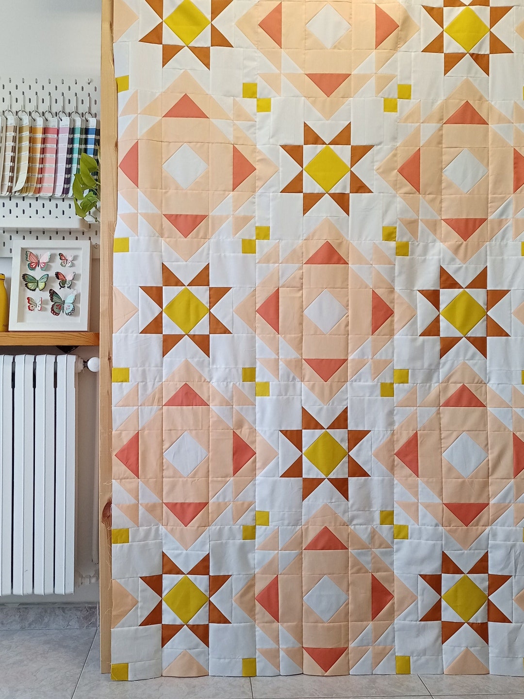 Interlaced Stars Quilt Pattern - PDF Patchwork Pattern Digital Download ...