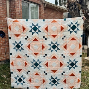 Interlaced Stars Quilt Pattern - PDF Patchwork Pattern Digital Download ...