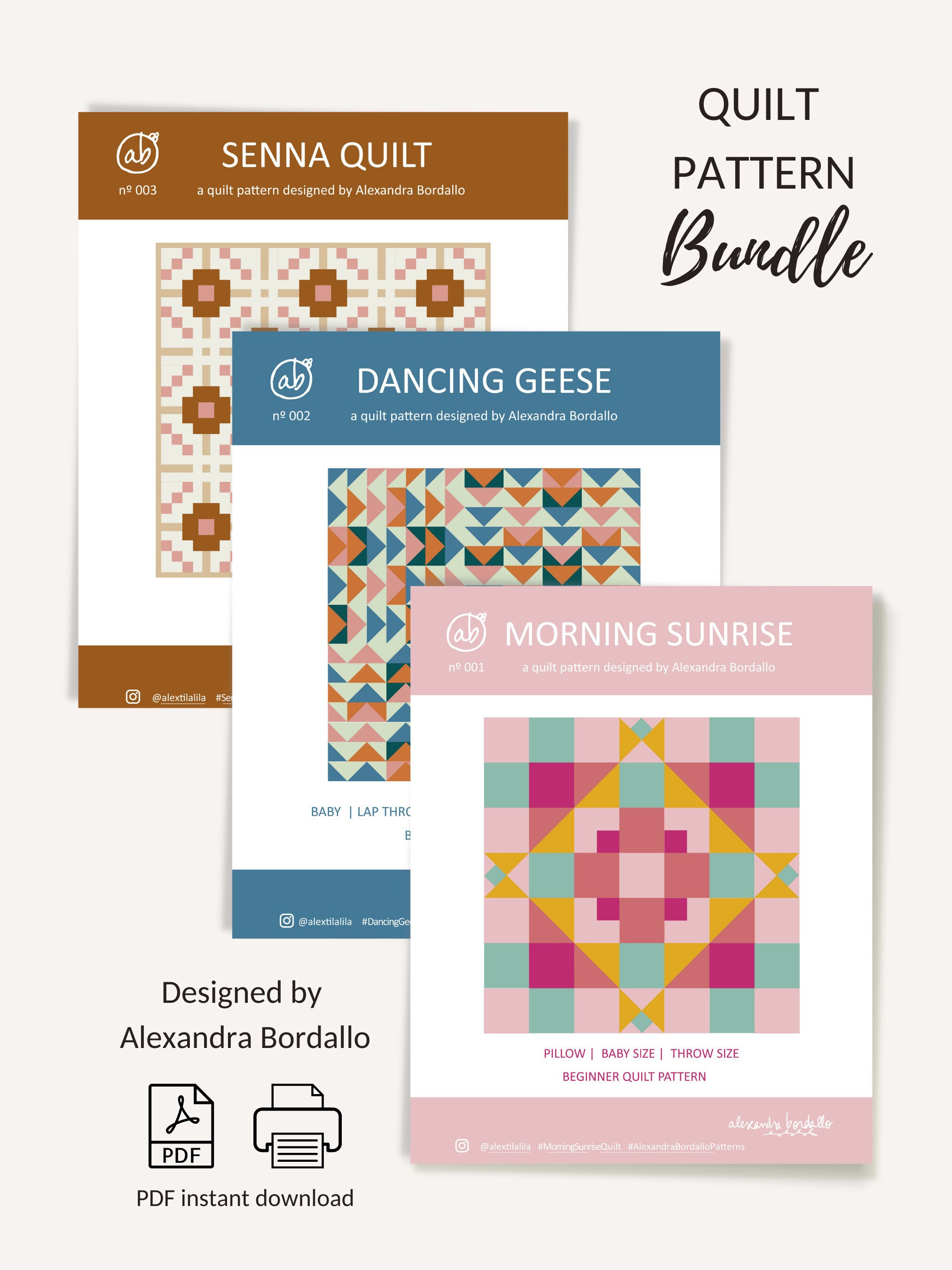 Beginner Quilt Pattern PDF Bundle Morning Sunrise Quilt - Etsy Canada