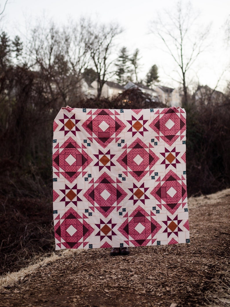 Interlaced Stars Quilt Pattern - PDF Patchwork Pattern Digital Download ...