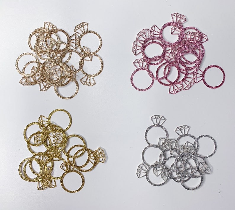 Glitter Diamond Ring Confetti for Engagement Party Bridesmaid - Etsy