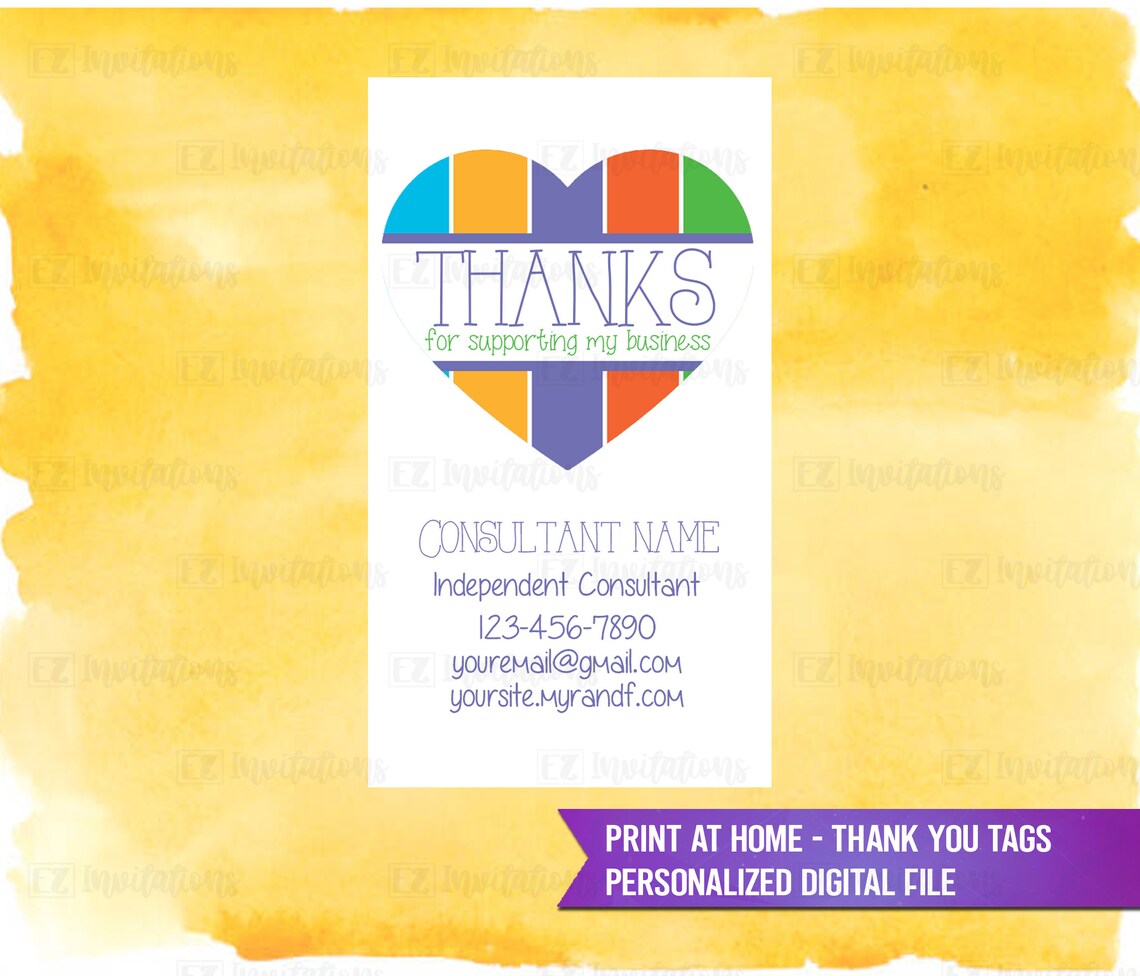 Rodan and Fields Thank You Heart Tags RF Thank You Heart - Etsy