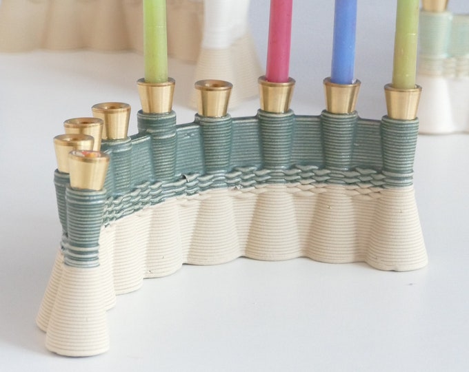 Innovative 3D Printed Clay Menorah, Contemporary Judaica for Chanukah ...