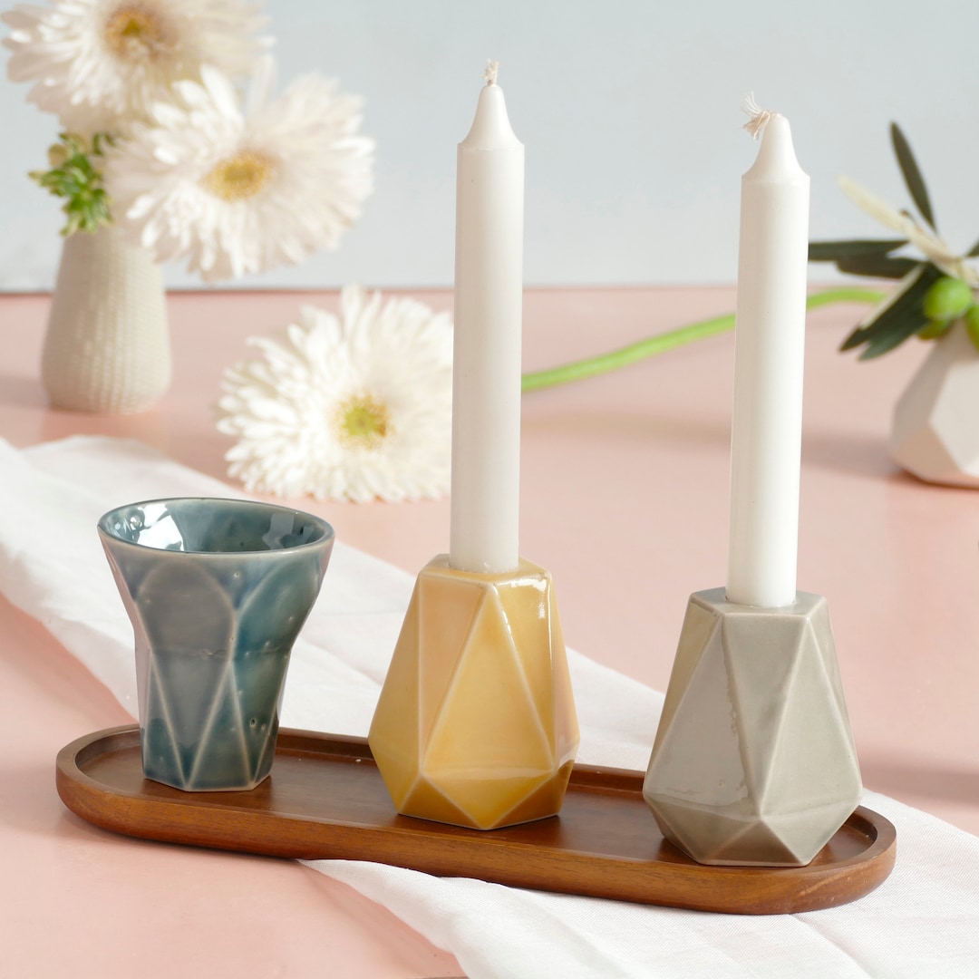 Shabbat Mystery Box- Set of Kiddush Cup & Pair of Candleholders ...