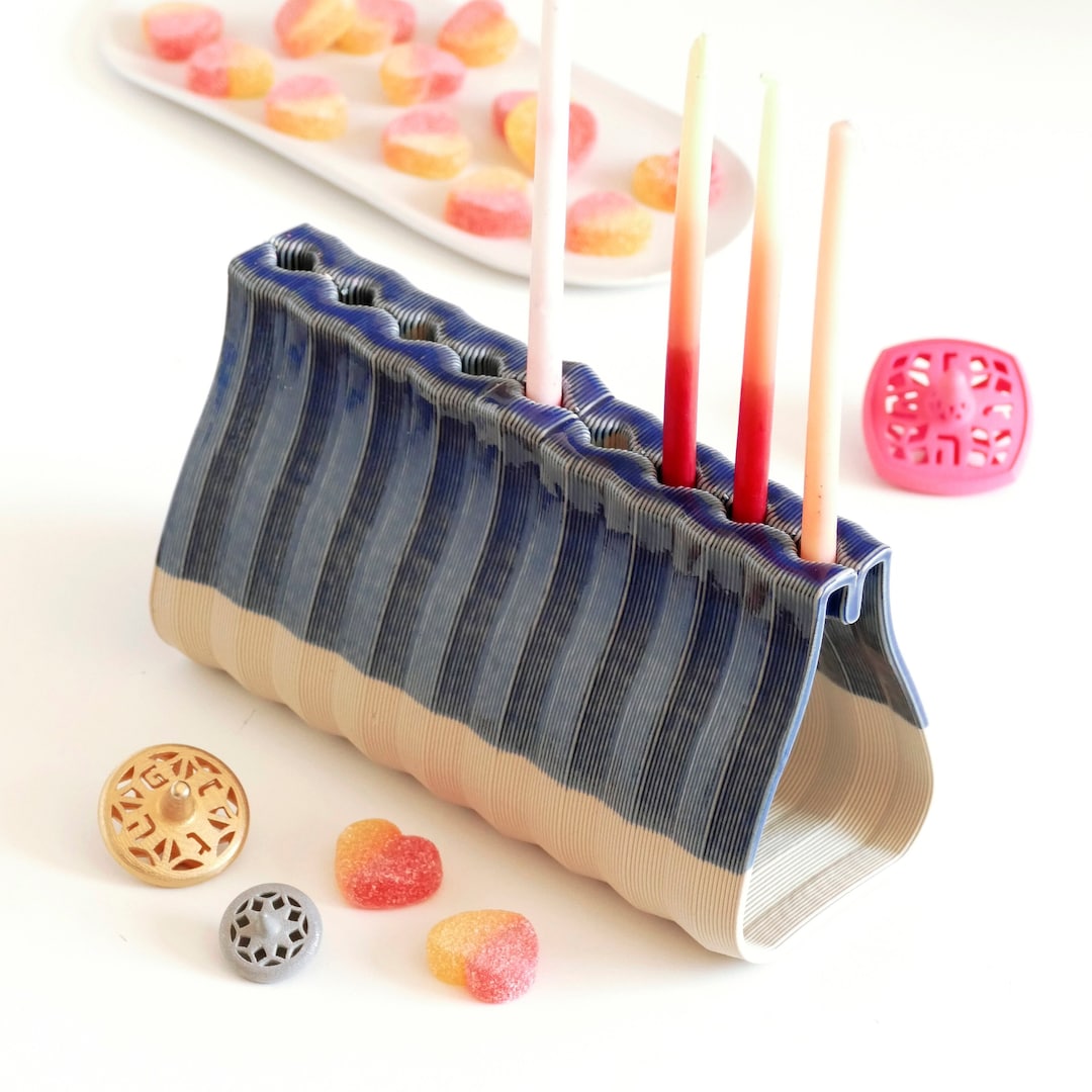 Innovative 3D Printed Clay Menorah, Contemporary Judaica for Chanukah ...