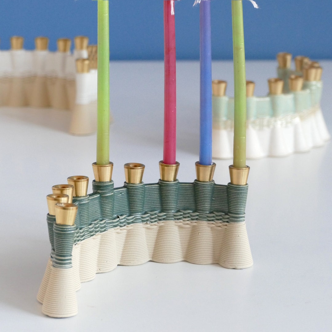 Hanukkah Menorah Modern Judaica - Contemporary Judaica Chanukah Gift ...
