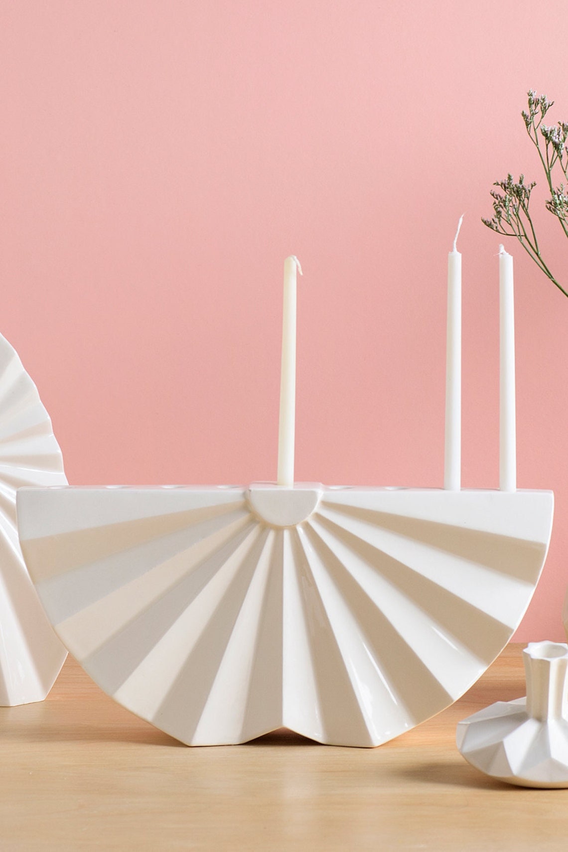 Modern Hanukkah Menorah White Ceramic Chanukia Contemporary | Etsy