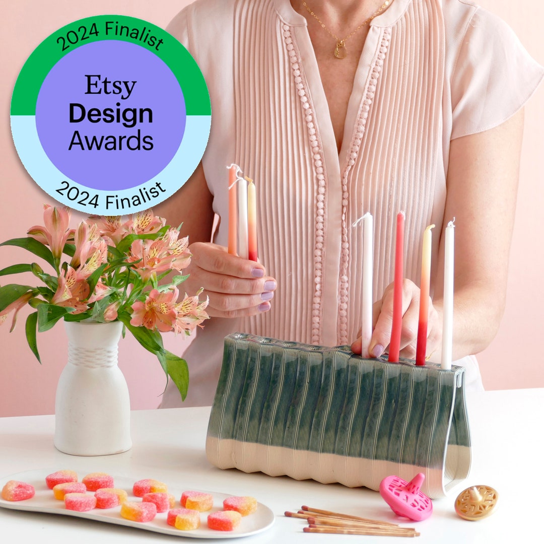 Innovative 3D Printed Clay Menorah, Contemporary Judaica for Chanukah ...