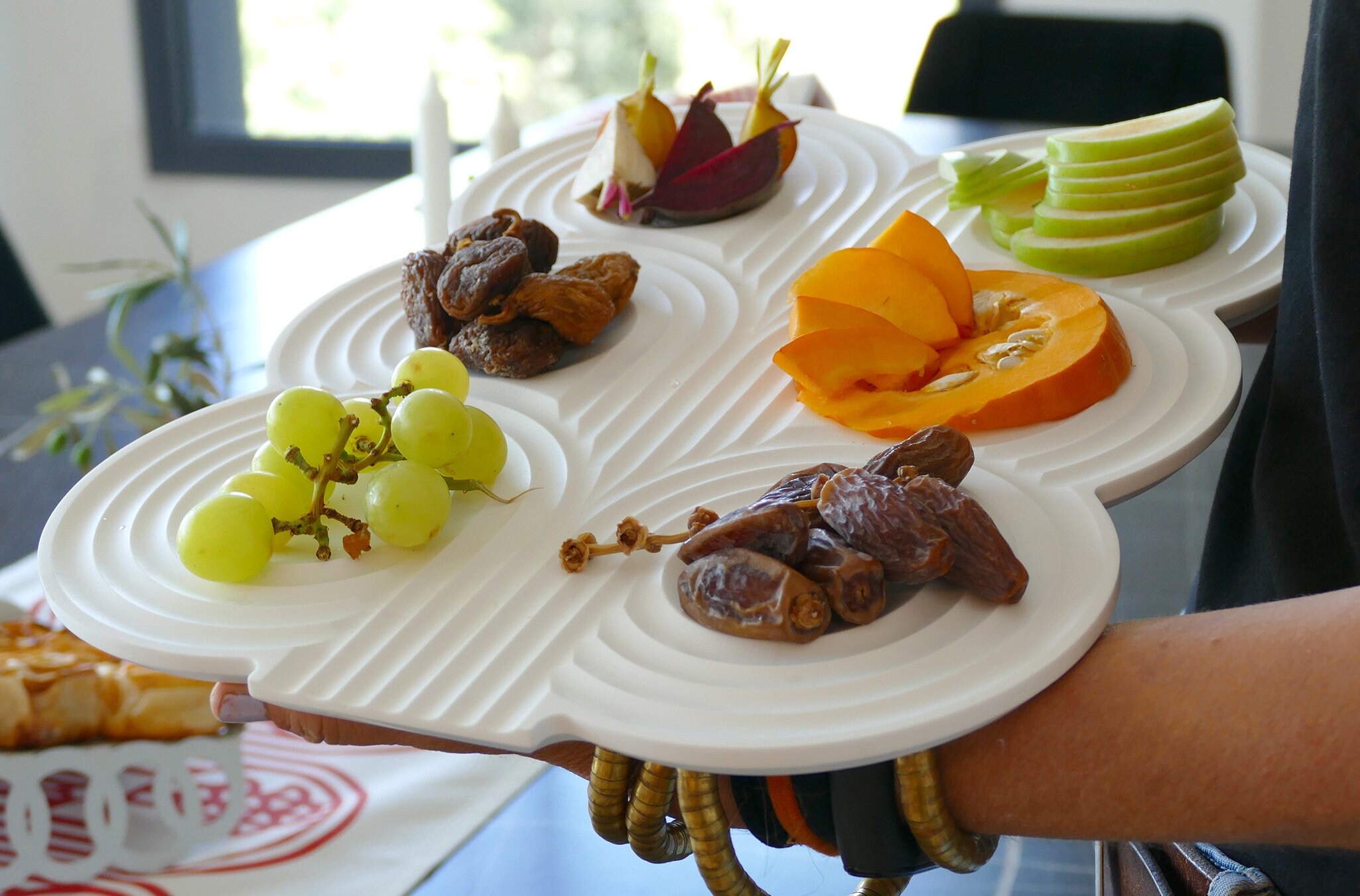 Rosh Hashana Center Piece Tray -jewish Holiday Serving Tray Made of ...
