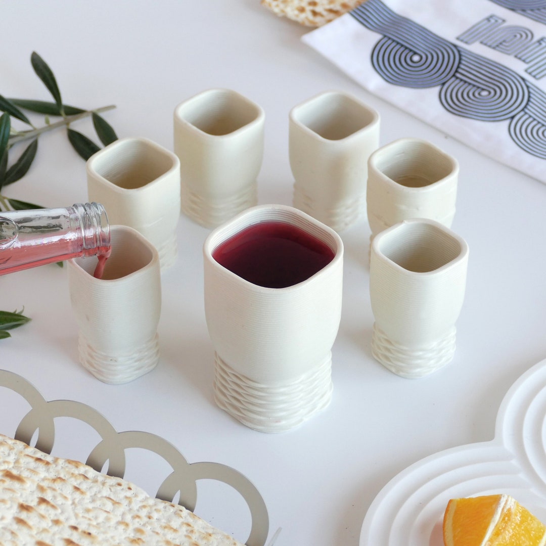 Set of Shabbat Kiddush Cup and Six Small Goblets for Early Adopters- 3D ...