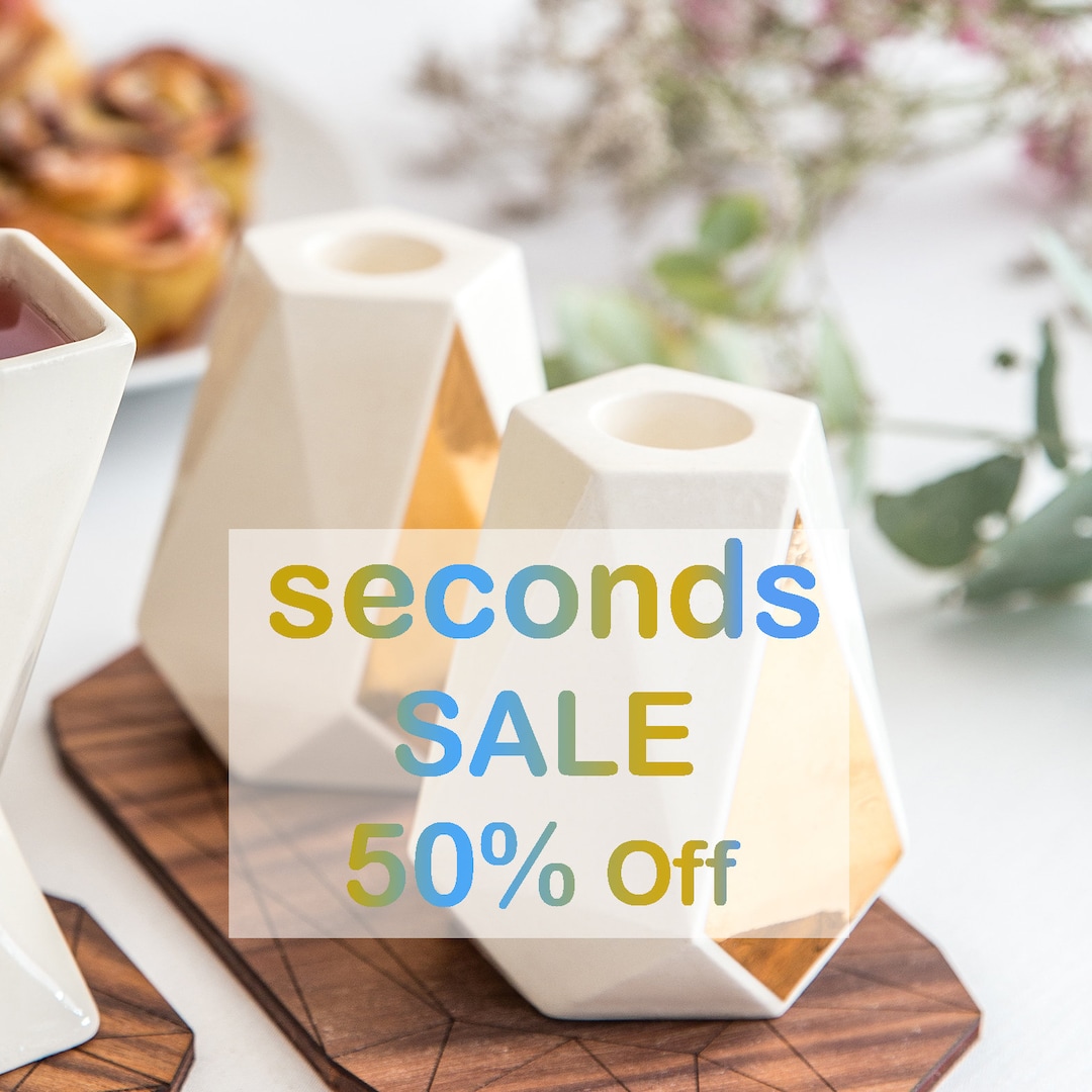 Imperfection Sale 50% off Pair of Shabbat Candlesticks off White ...