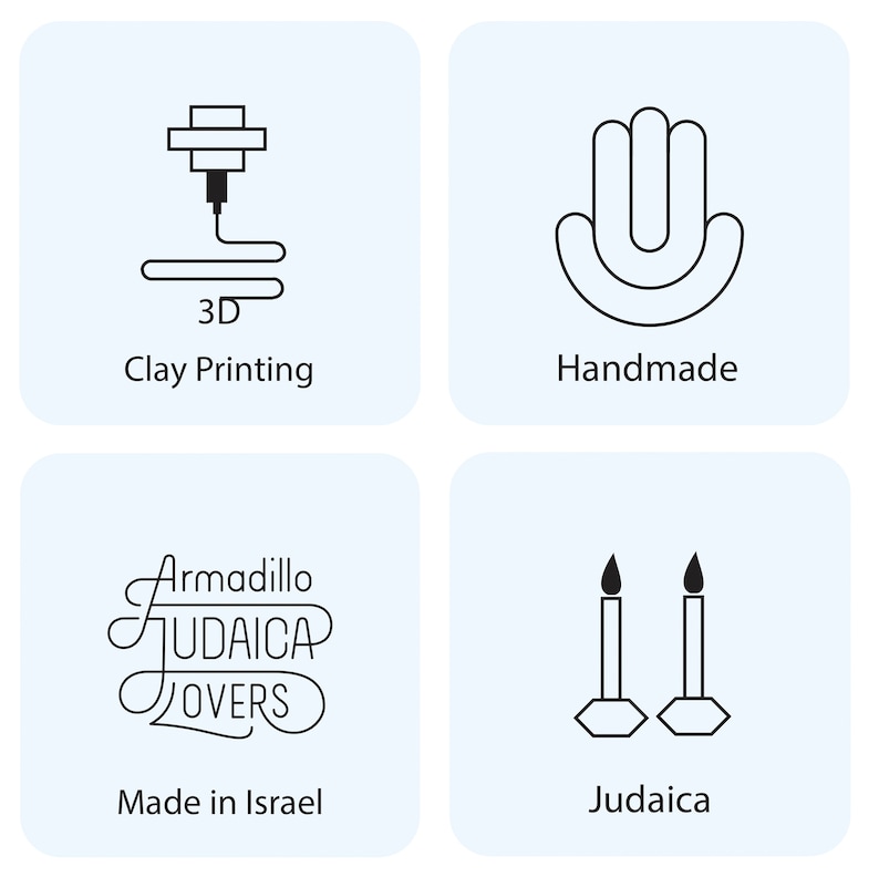 Innovative 3D Printed Clay Menorah, Contemporary Judaica for Chanukah ...
