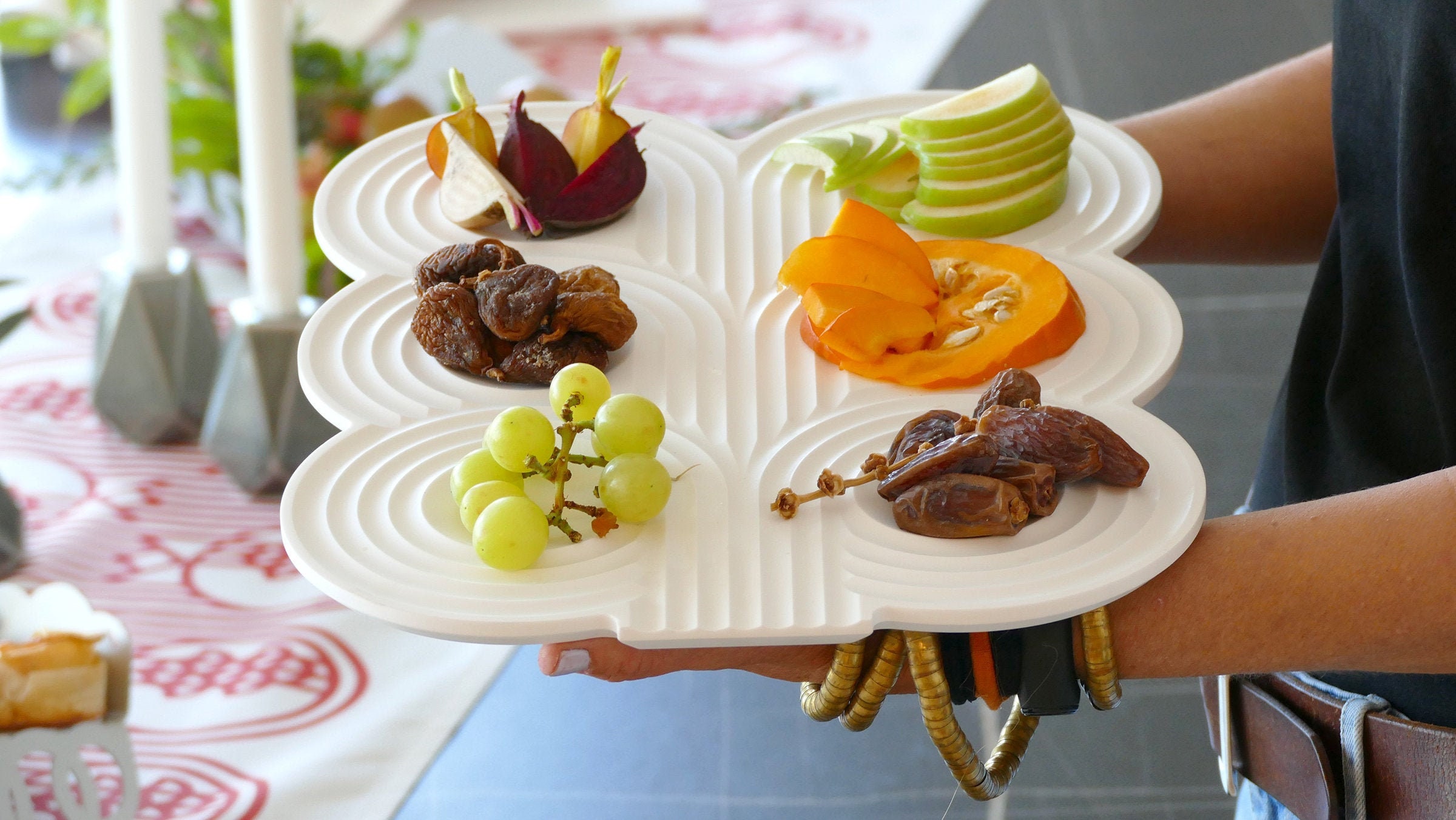 Rosh Hashana Center Piece Tray -jewish Holiday Serving Tray Made of ...