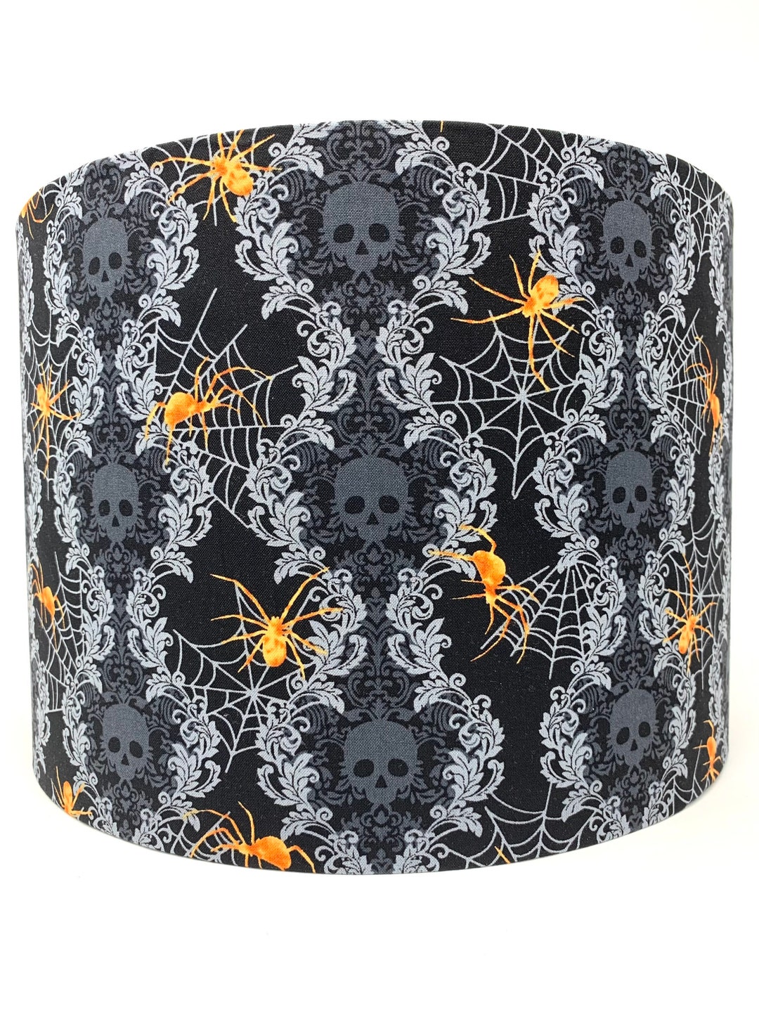 Skulls and Spiders Lampshade, Gothic Skeleton Black Lamp Shade Light ...