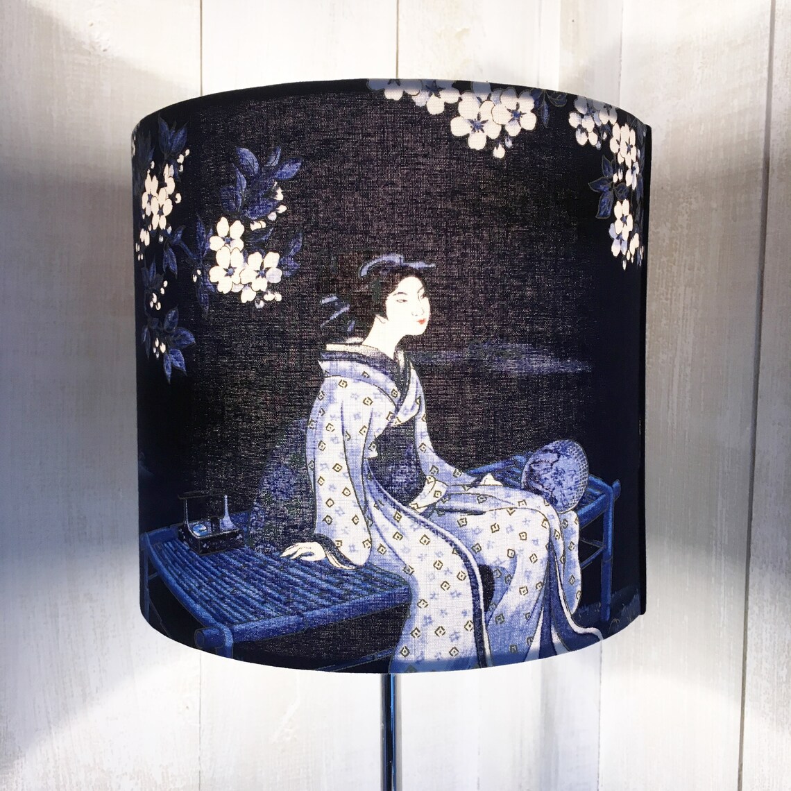 Oriental Lampshade Japanese Lamp Shade With Geisha and - Etsy