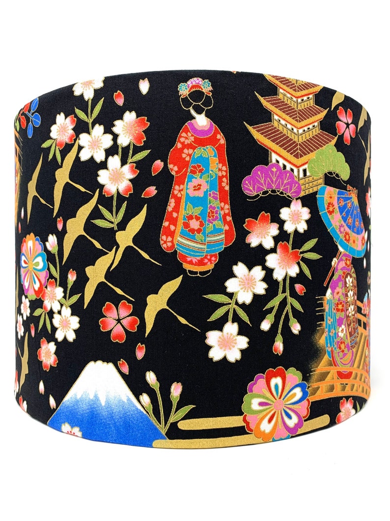 Geisha Geiko Lampshade Black Oriental Lamp Shade Japanese - Etsy