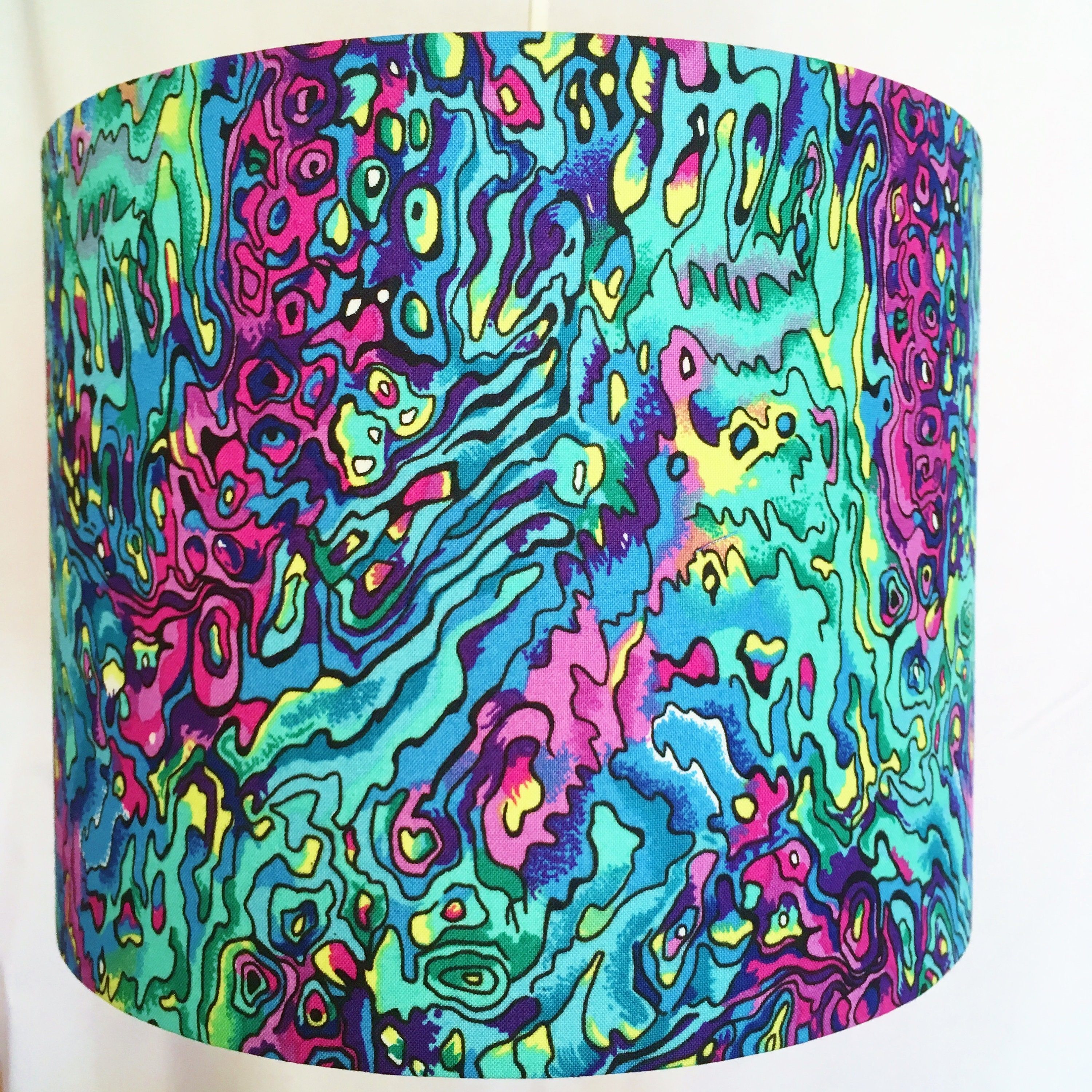 Psychedelic Lava Lampshade: Blue, Purple & Pink Abstract Print - Etsy UK
