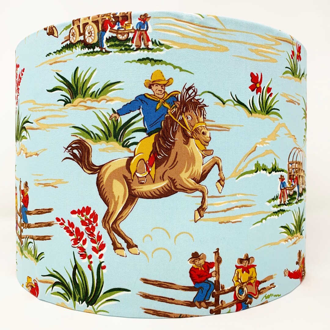 Cowboy Lampshade, Wild West Light Shade, for Table or Ceiling Lights ...