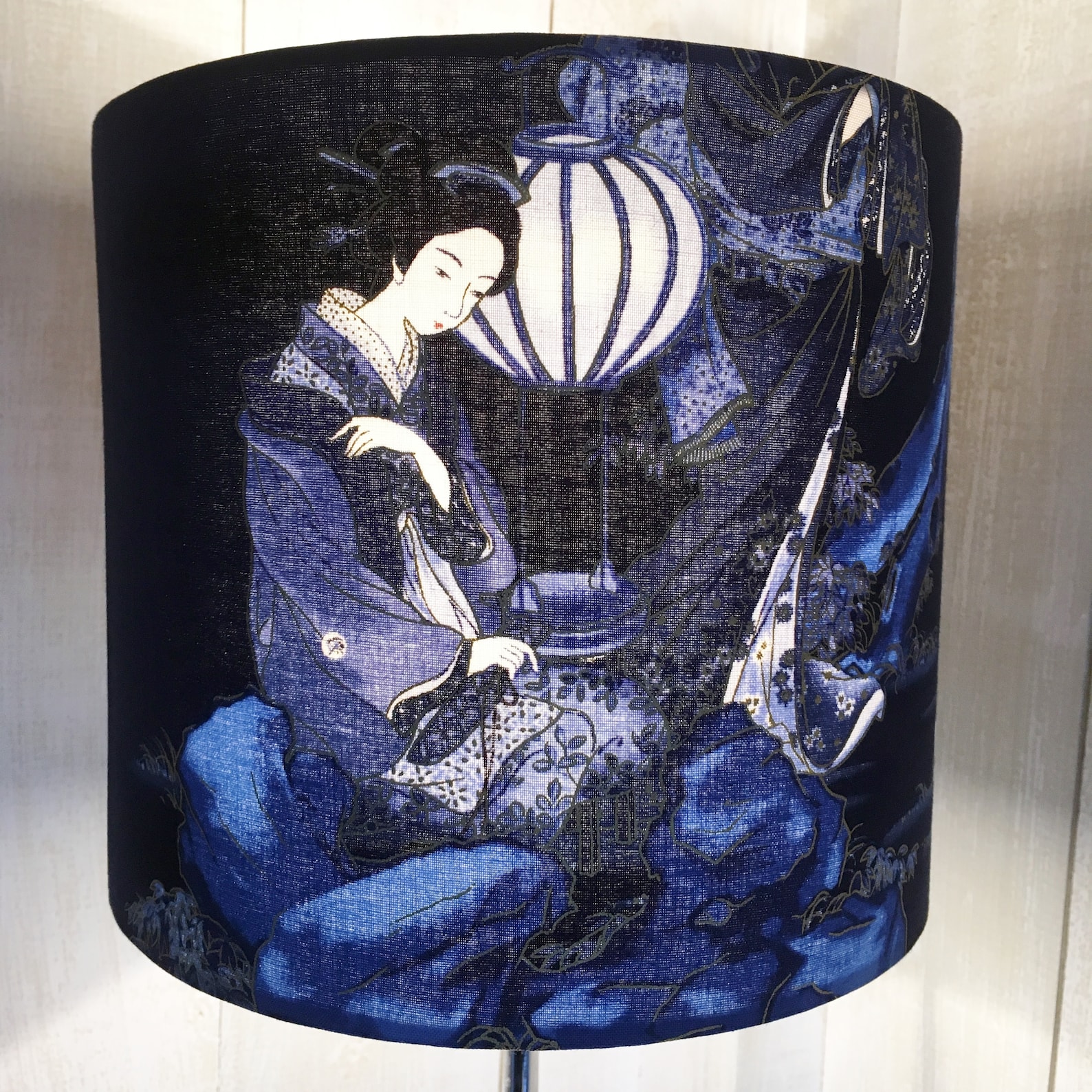 Oriental Lampshade Japanese Lamp Shade With Geisha and - Etsy