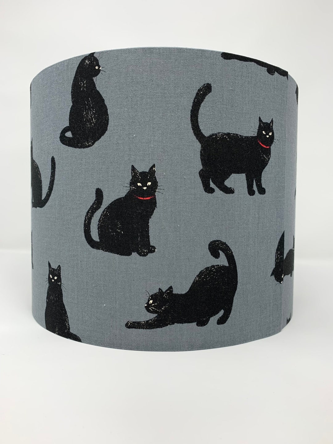 Cats Lampshade, Black Cat Lamp Shade, Grey Light Shade, for Table or ...