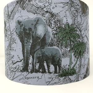 Elephants Lamp Shade, Safari Jungle Animals Light Shade, for Table or ...