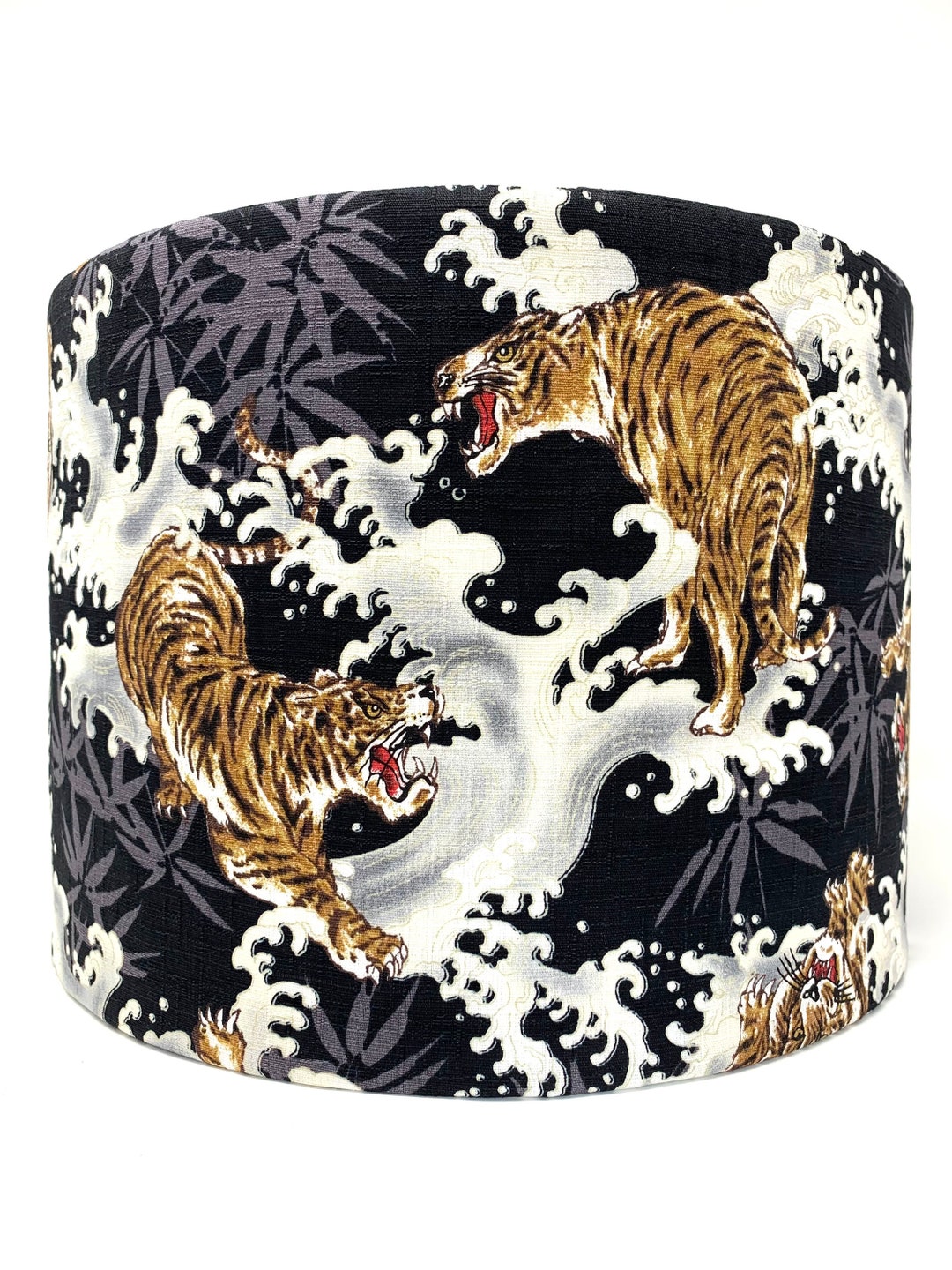 Tigers Lampshade, Japanese Lamp Shade, Oriental Chinese Black Shade ...