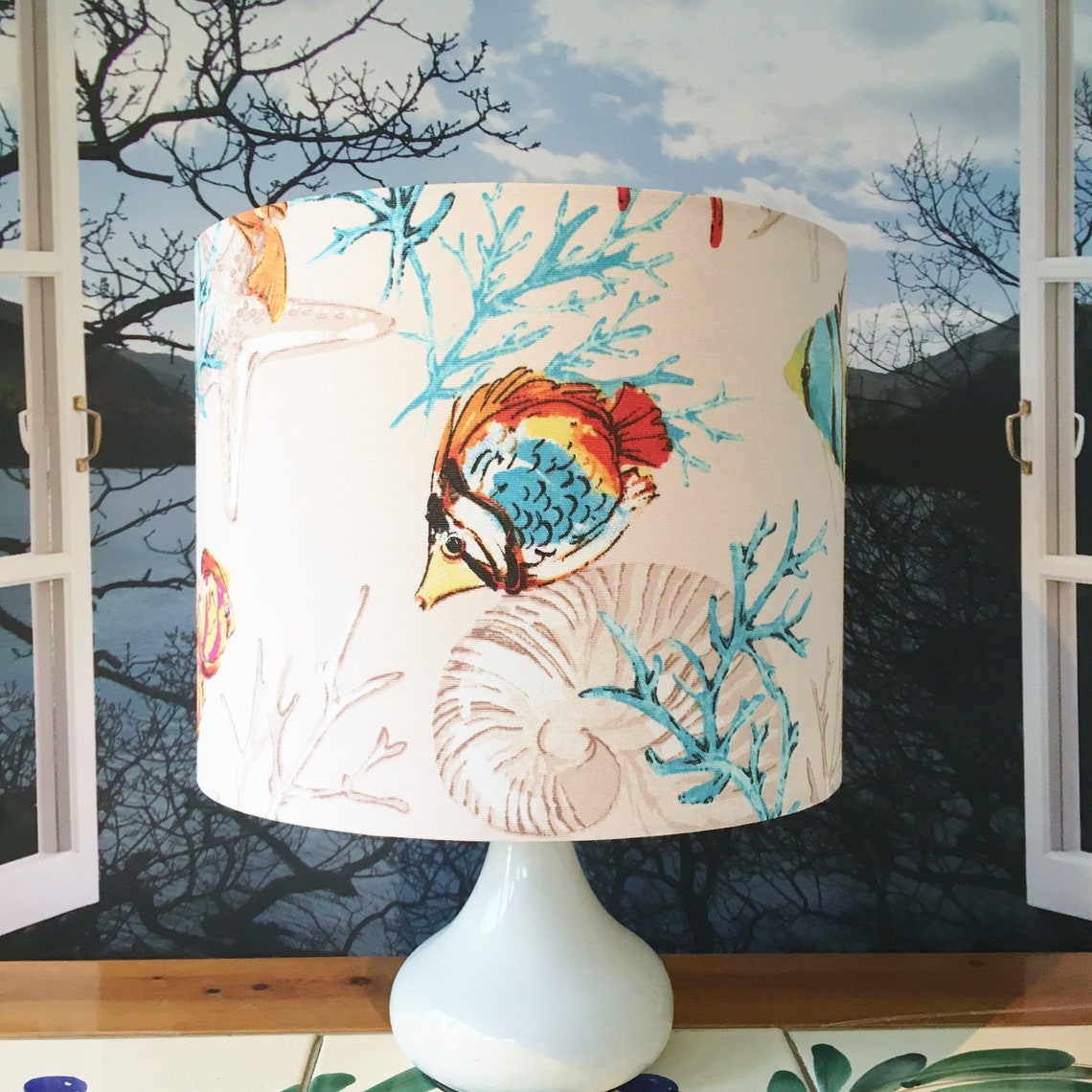 Fish lampshade seaside lamp shade tropical beach light | Etsy