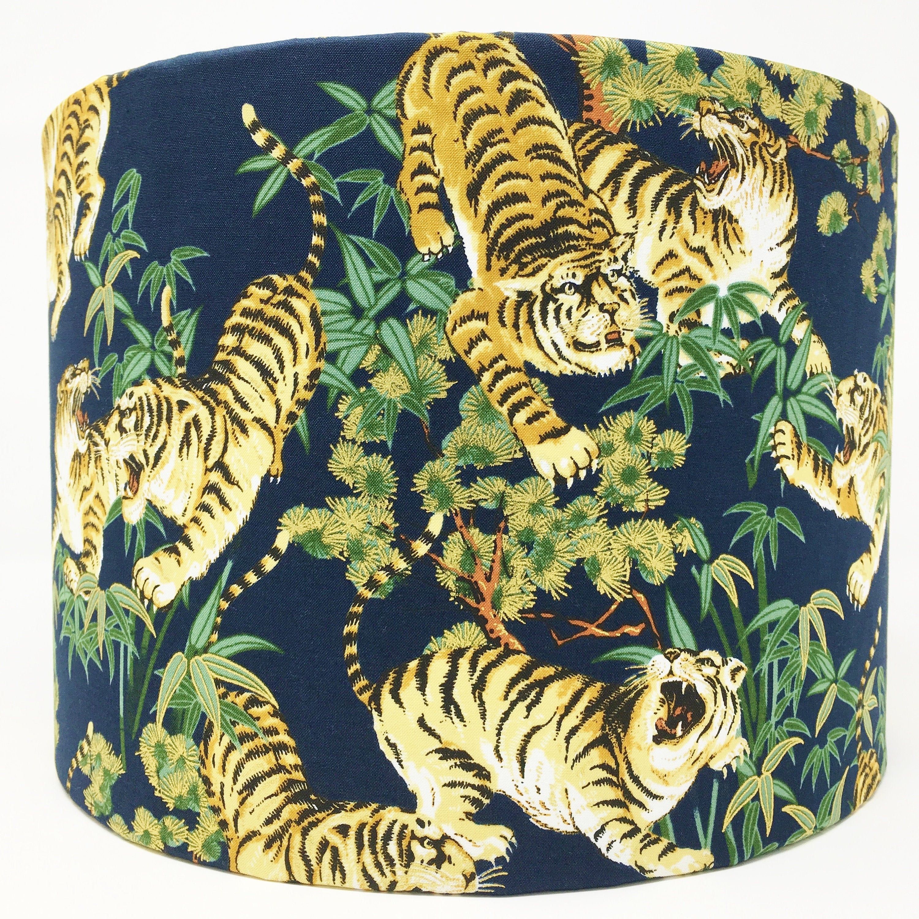 Tigers lamp shade Japanese oriental asian Chinese style for | Etsy