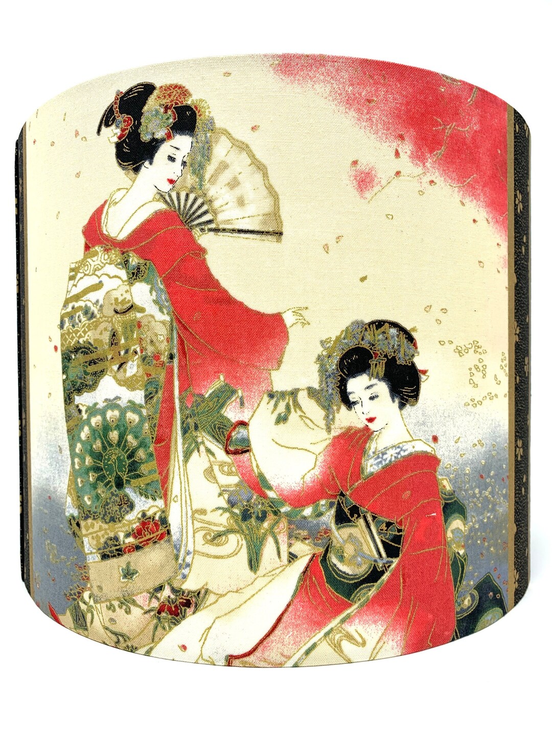 Geisha Lampshade: Japanese Oriental Gold Tone Lamp Shade (25cm) - Etsy