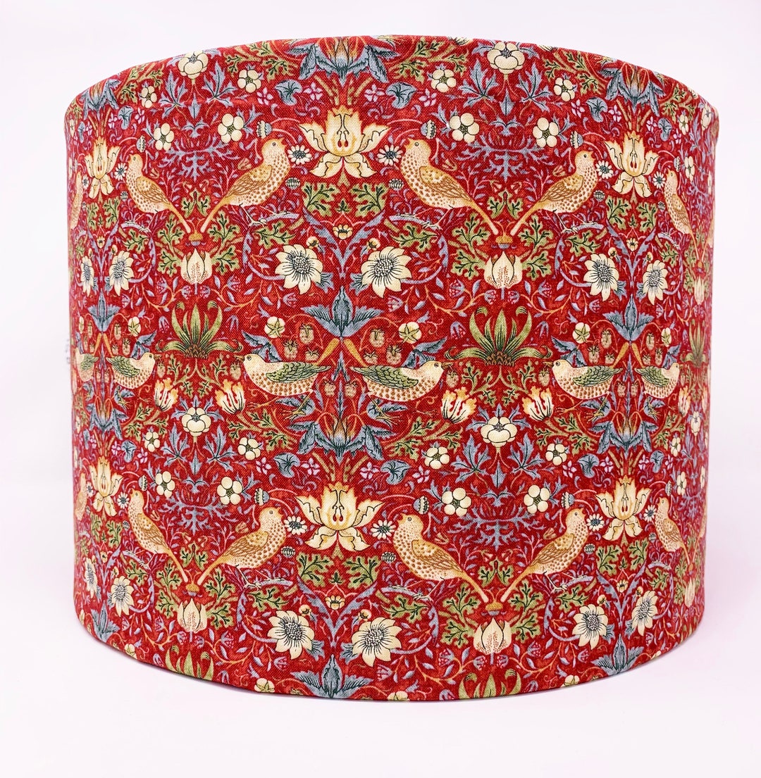 Morris Strawberry Thief Lampshade, Mini Red Bird, Art Nouveau Lamp ...