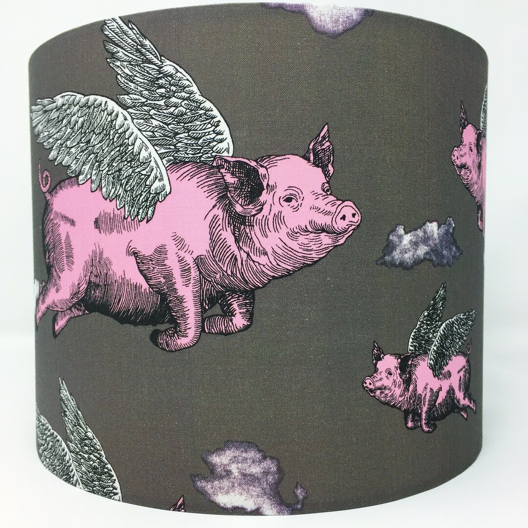 Pig Lampshade, Flying Pigs Lamp Shade, Light Shade for Table or ...