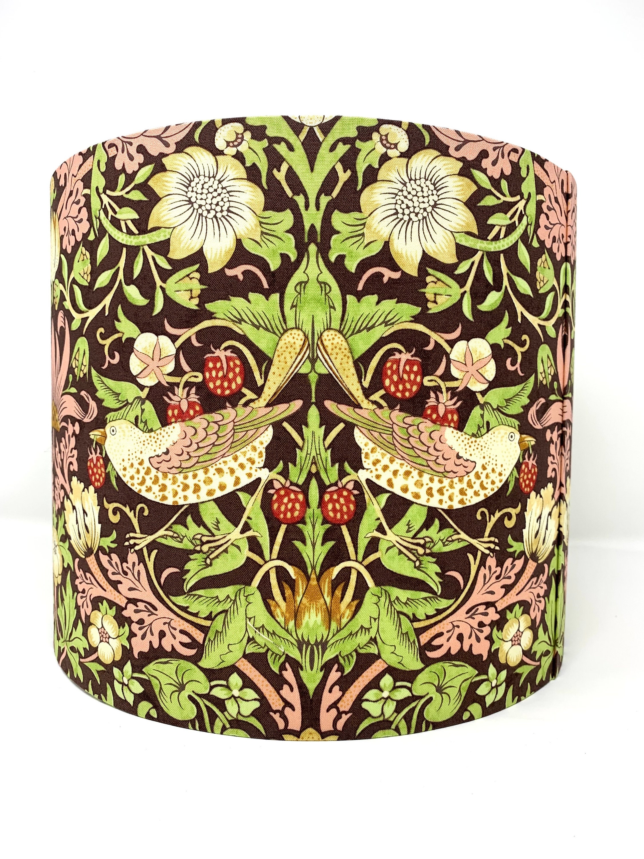 William Morris Lamp Shade, Strawberry Thief Green Brown, for Standard ...